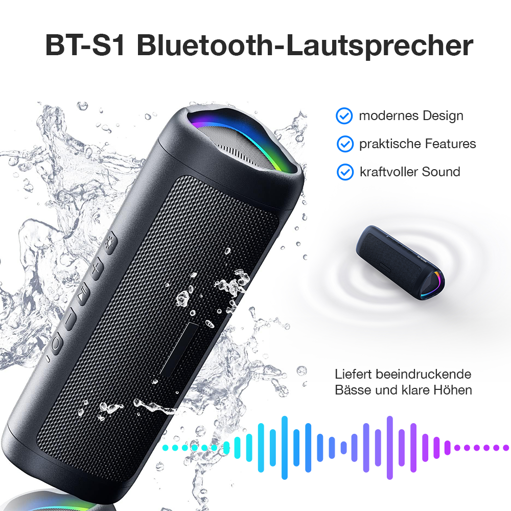 Be-Tunes Tragbarer Bluetooth Lautsprecher BT-S1 – Be Tunes